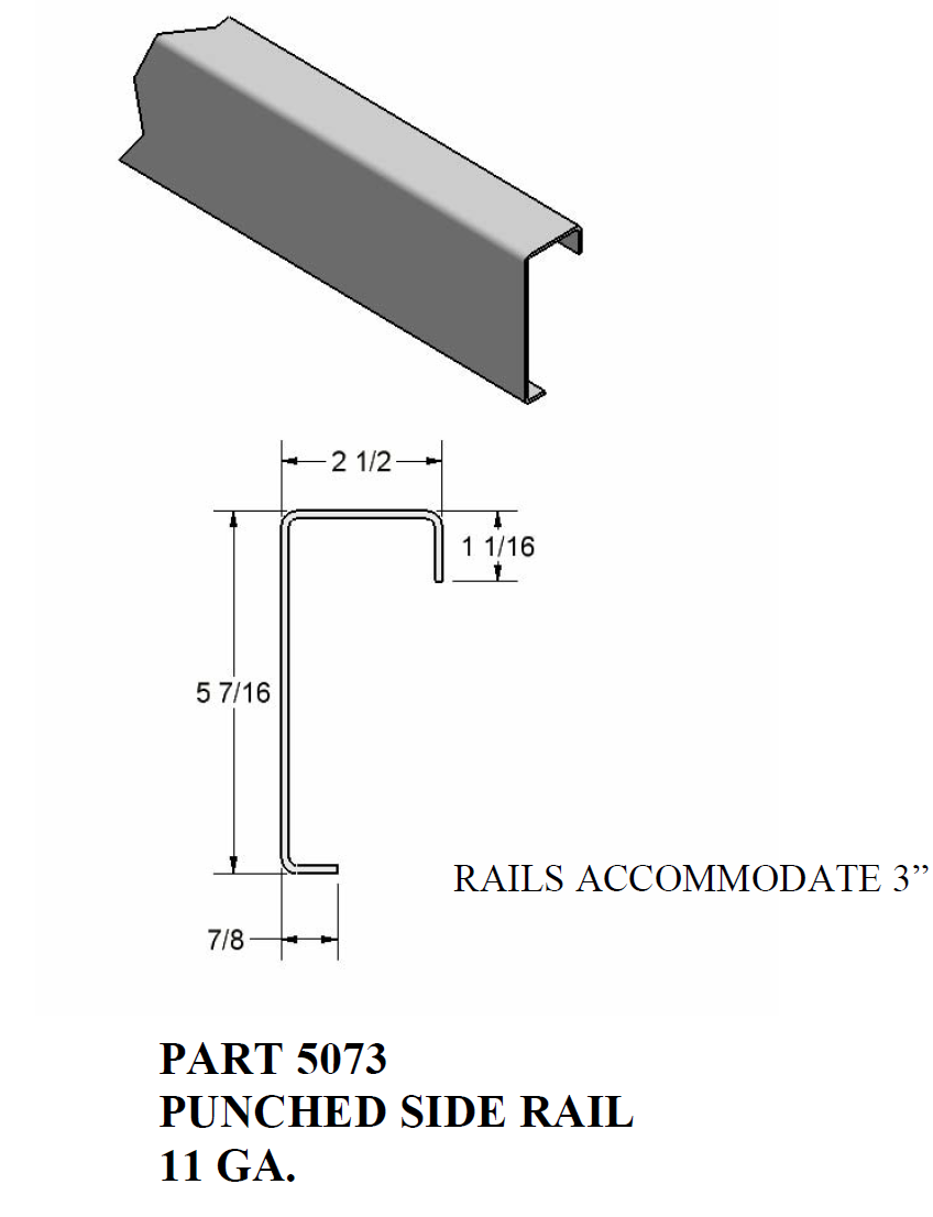 5 7/16" Punched Side Rail – Kampco Steel Products