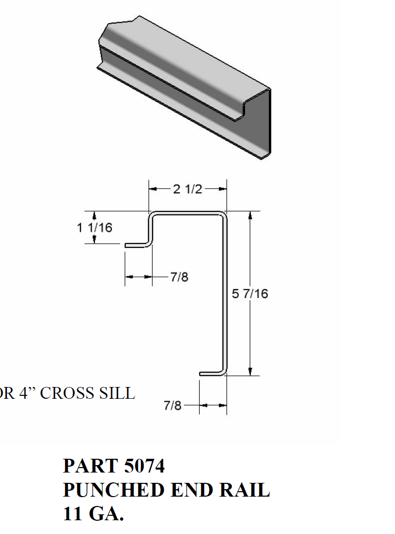 5 7/16" Punched End Rail – Kampco Steel Products