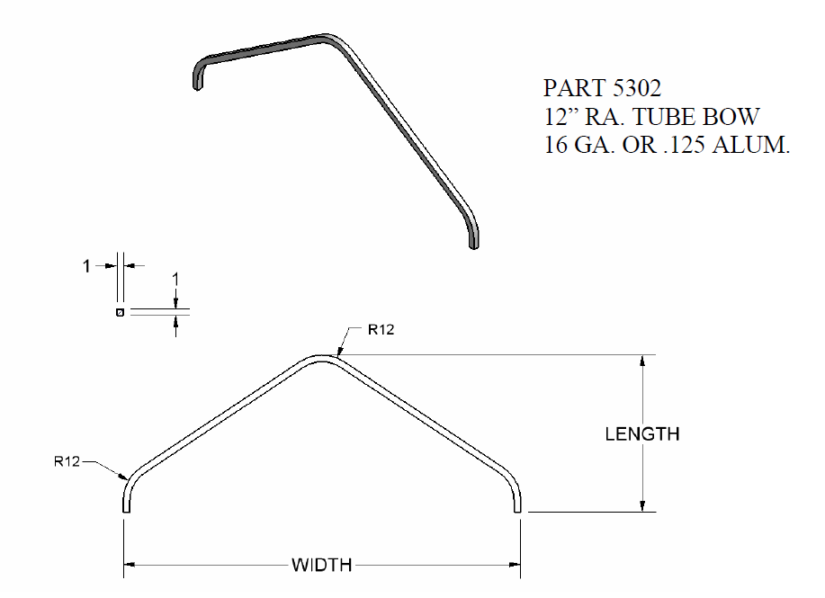 12" Ra Aerodynamic Tube Bow – Kampco Steel Products