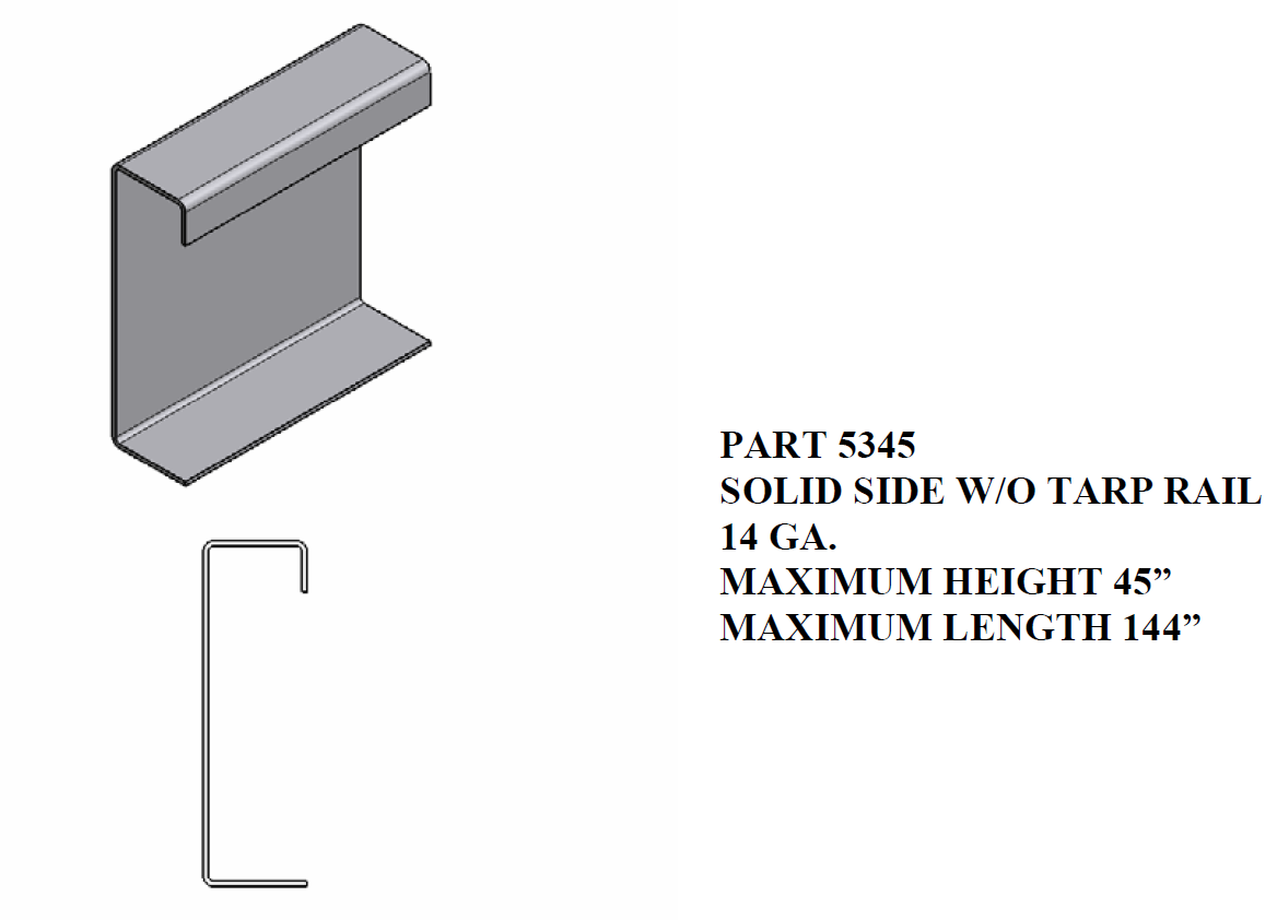 Solid Side W/O Tarp Rail – Kampco Steel Products