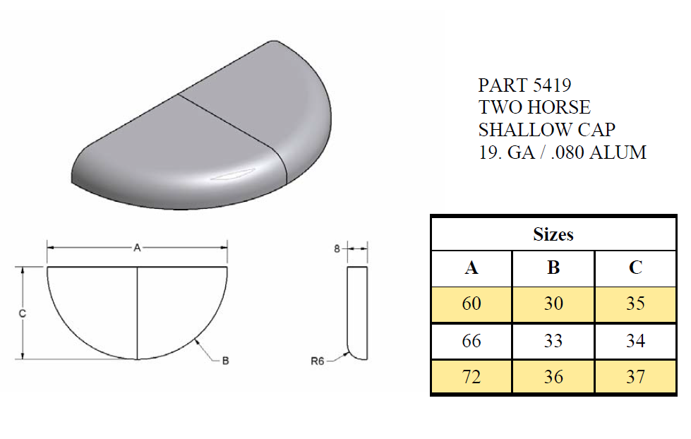 Horse Trailer Shallow Cap – Kampco Steel Products