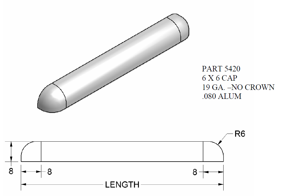 6" RA x 6" RA Cap – Kampco Steel Products