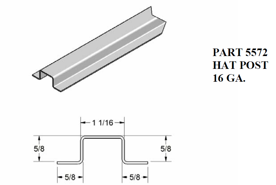 1 1/16" Hat Post – Kampco Steel Products