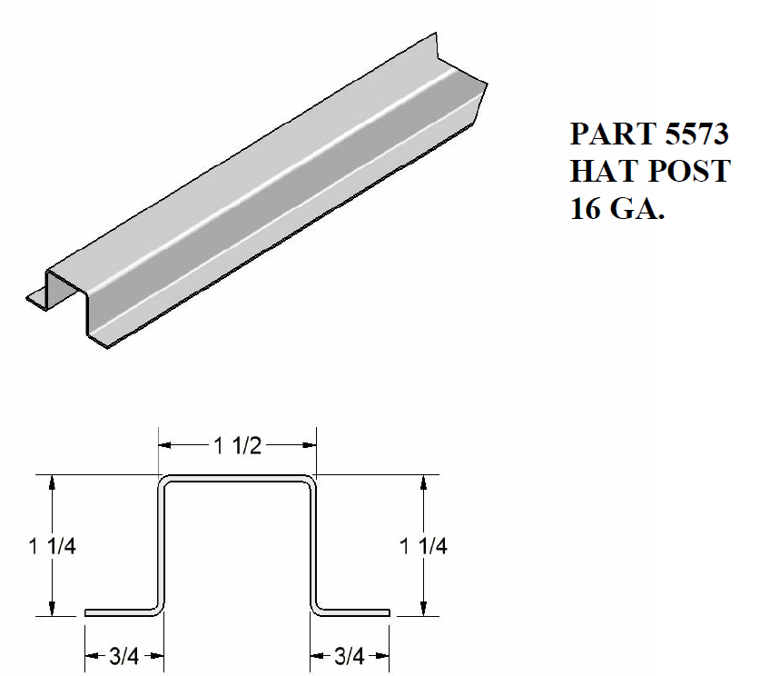 1 1/2" Hat Post – Kampco Steel Products